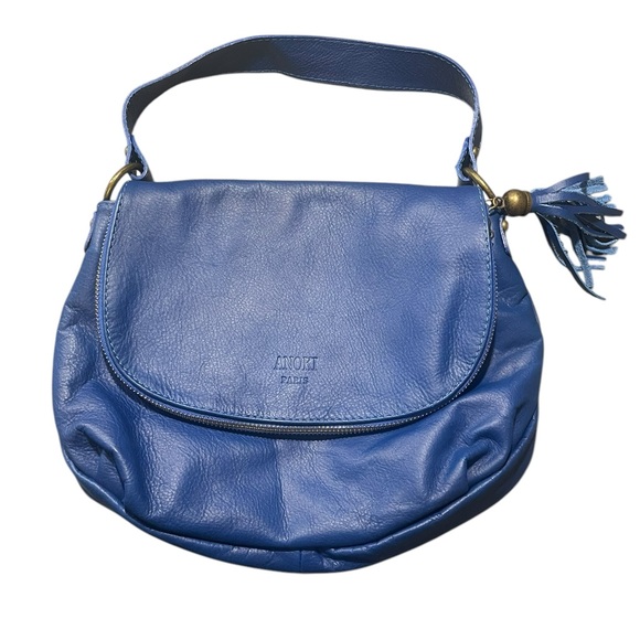 Anoki | Bags | Vintage Anoki Paris Genuine Italian Leather Blue ...